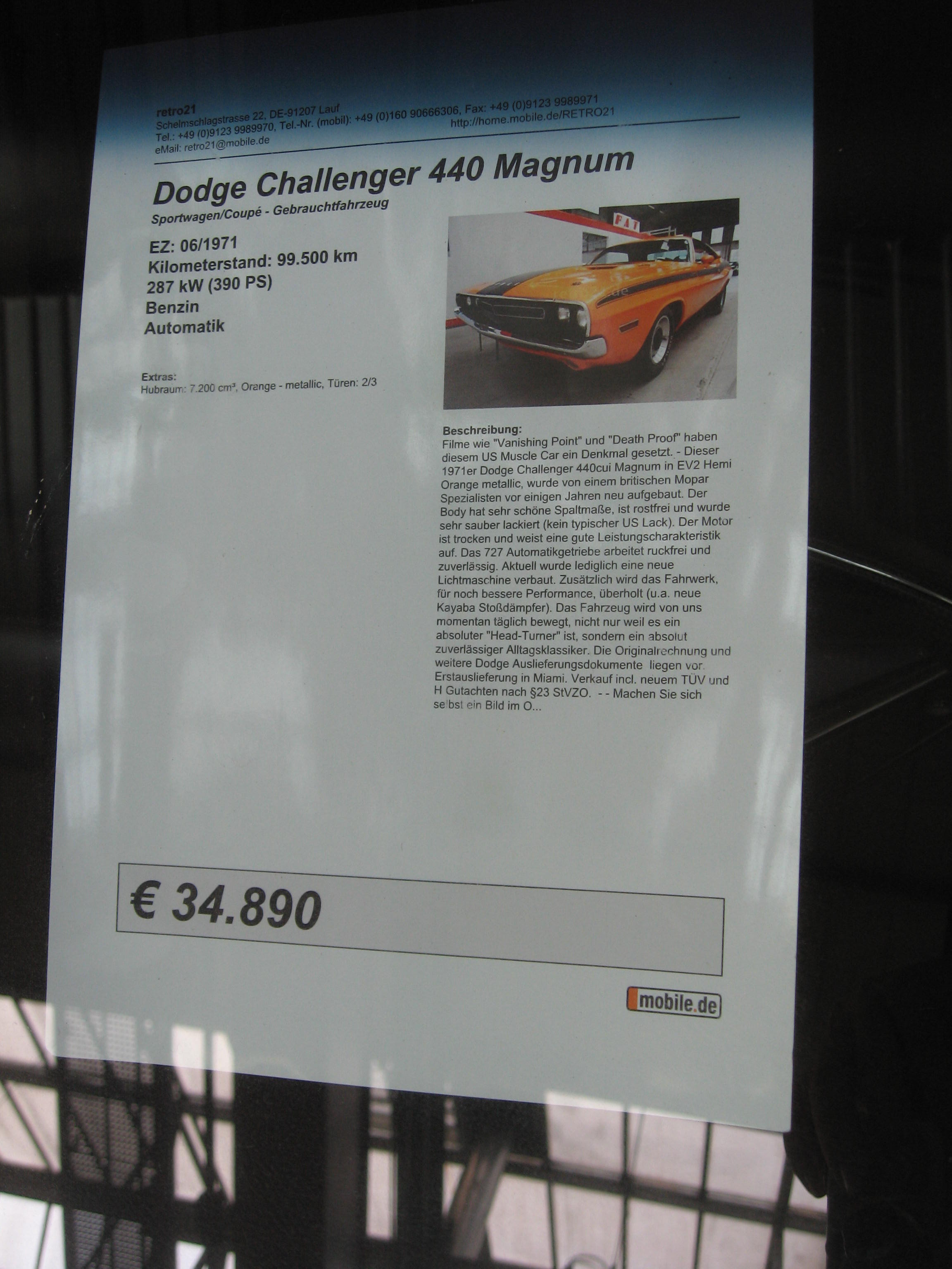 [Oldtimer Test Rpt] Dodge Challenger 440 Magnum 1971 V8 7.2 375ch BVA ...