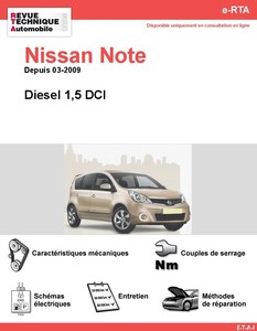 Fiche technique Nissan Note - Auto titre